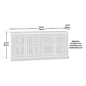 Sauder Barrister Lane Storage Credenza, For TV's up to 80", Salt Oak finish
