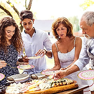 Pink and Gold Disposable Party Dinnerware Set, 20 Guest -141PCS with Paper Plates, Napkins, 9oz Cups, Plastic Silverware(Forks, Knives, Spoon), and Tablecloths, Party Supplies for Birthday Decoration