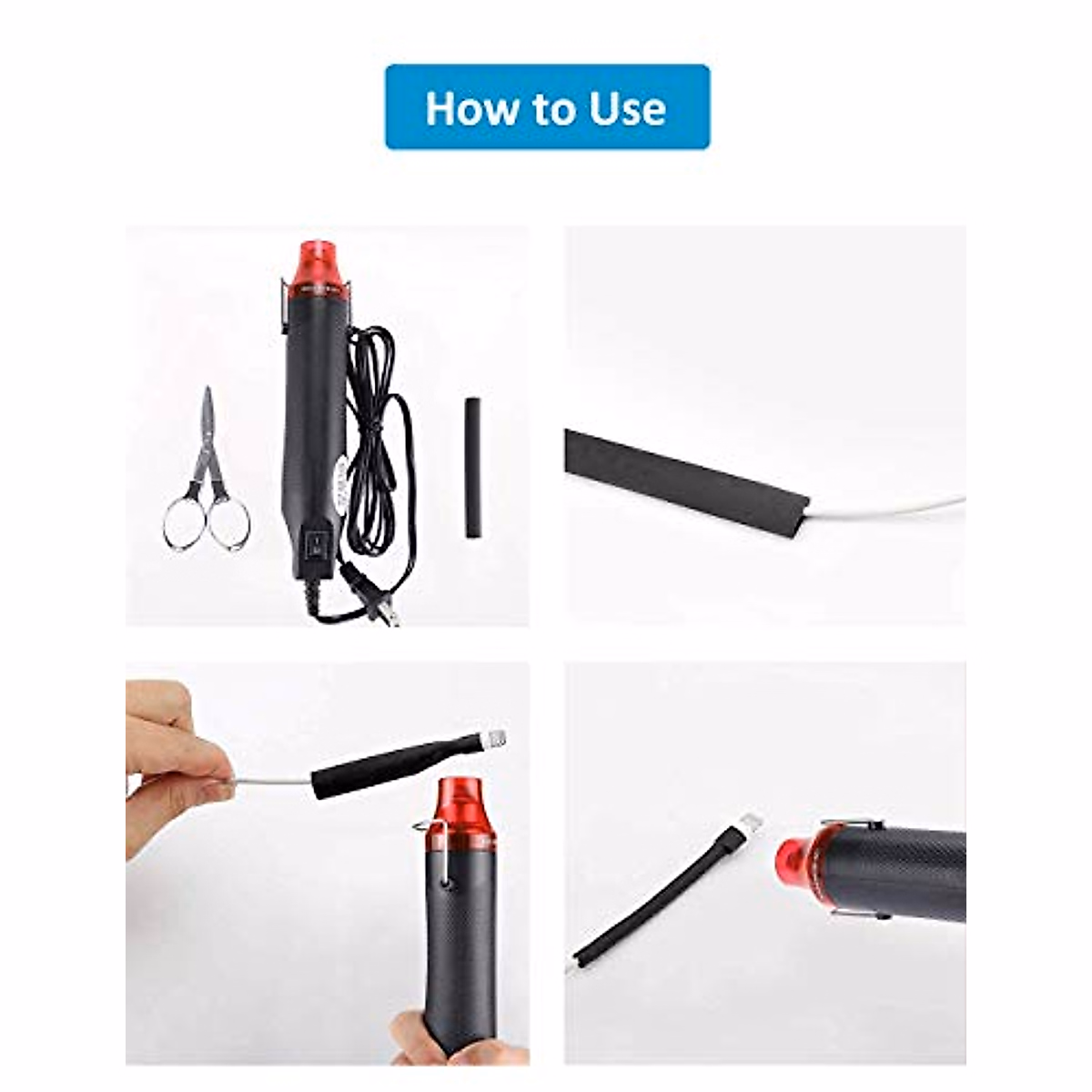 650pcs Heat Shrink Tubing Black innhom Heat Shrink Tube Wire Shrink Wrap UL Approved Ratio 2:1 Electrical Cable Wire Kit Set Long Lasting Insulation Protection, Safe and Easy, Eco-Friendly Material