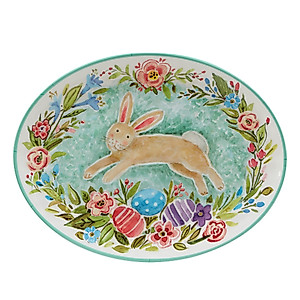 Certified International Joy of Easter Melamine 2 Piece Platter Set, Multicolor, Large
