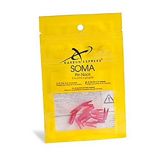 Carbon Express Soma Pin Nock, Size #2 (20-24 Strand Strings), 12-Pack, Pink