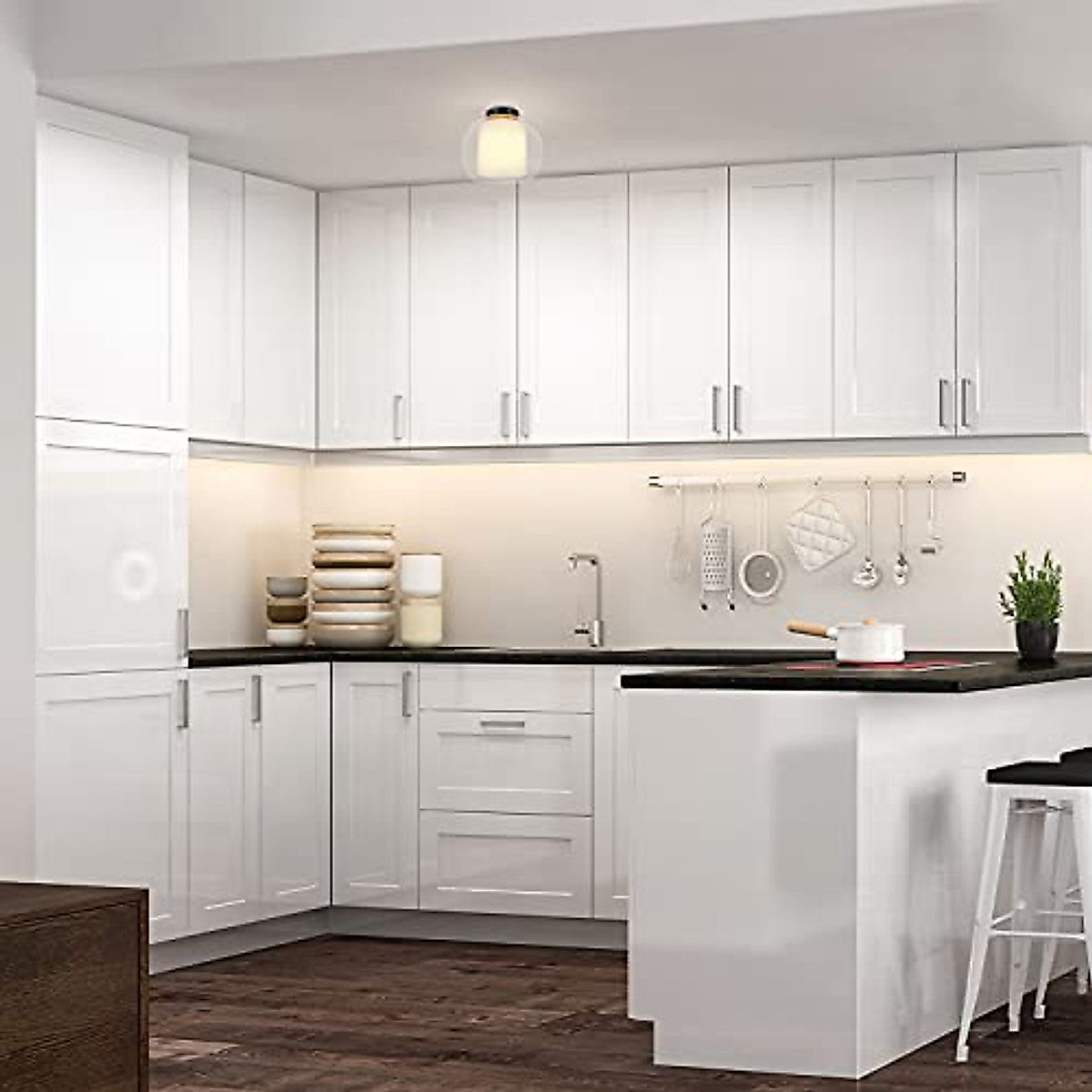 Globe Electric 61256 Aura 1-Light Flush Mount Ceiling Light, Bronze, Clear Glass Outer Shade, Frosted Glass Inner Shade, Brown, Bulb Not Included