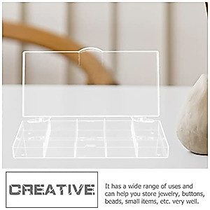 ARTIBETTER Jewelry Organizer 5pcs Clear Plastic Jewelry Box Organizer 5-compartment Parts Storage Boxes Plastic Beads Storage Containers Empty Case Organizer for Small Items Earring Organizer