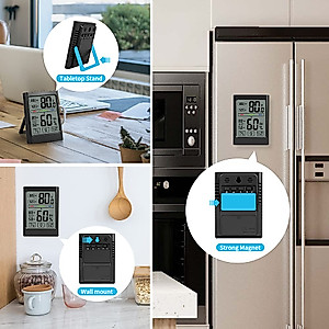 Digital Hygrometer Indoor Thermometer Humidity Meter Room Thermometer with Temperature and Humidity Monitor (Black)