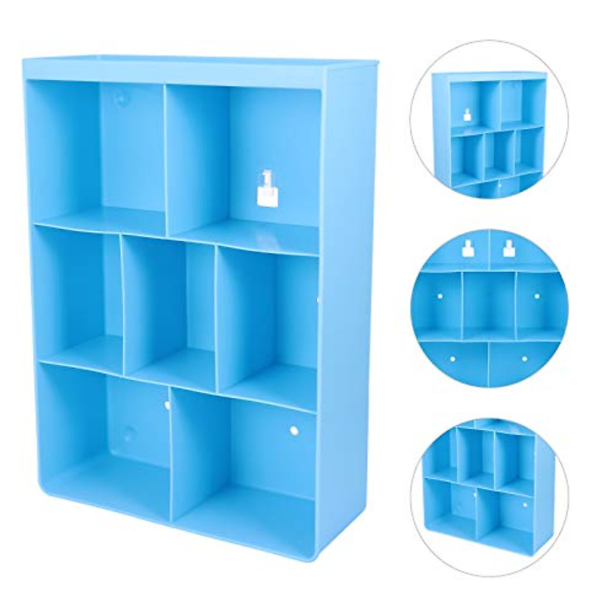 DOITOOL Wall Mounted Shelves Floating Shelves Wall Mounted Plastic Non Drilling Adhesive Bathroom Organizer Ledge Shelf Rack for Bedroom Living Room Bathroom Office (Blue) Wall Mounted Shelf