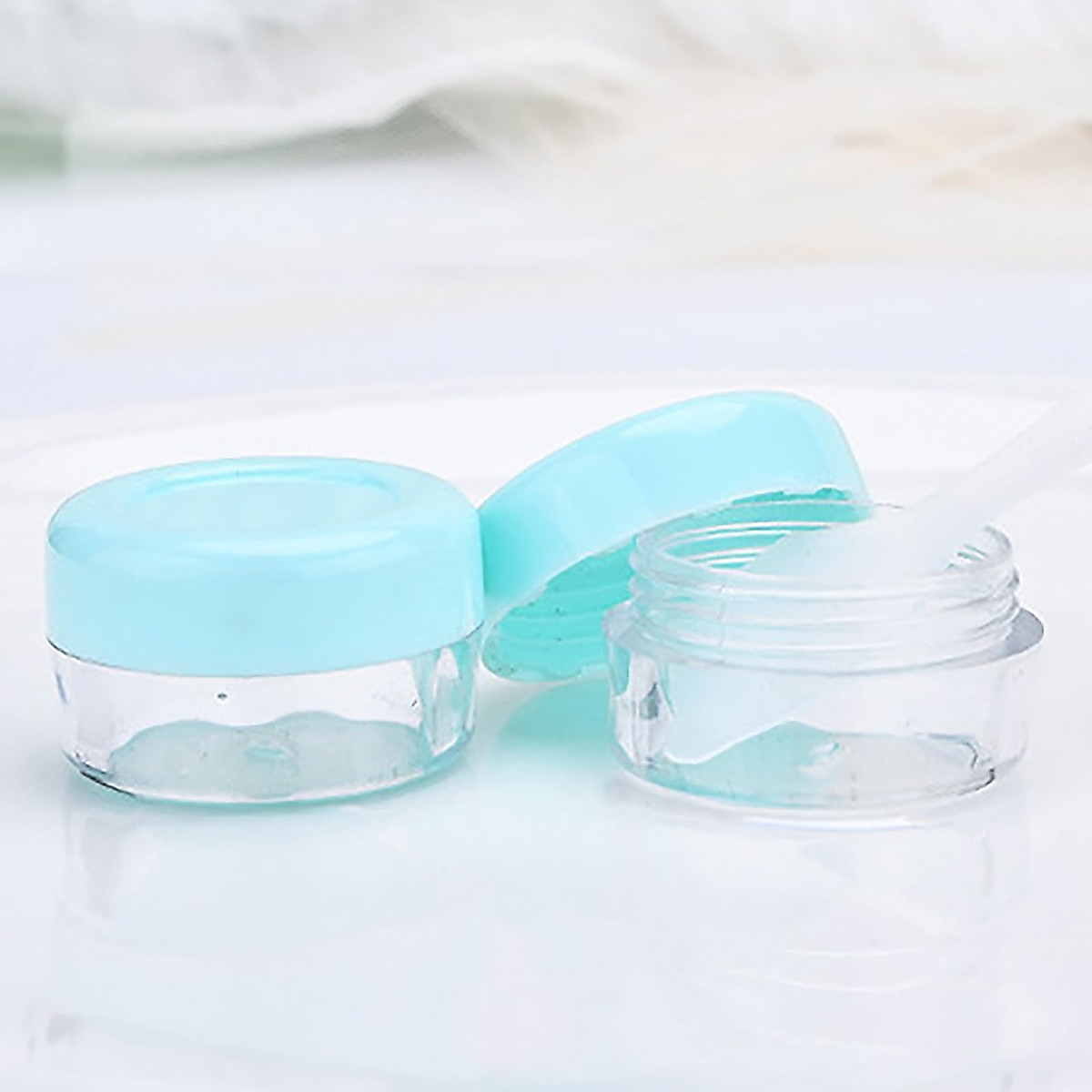 5g Travel Containers for Cosmetics and Skincare - 4 Clear Jars with Lids and 1 Cream Stick - Leakproof, Durable and TSA Approved