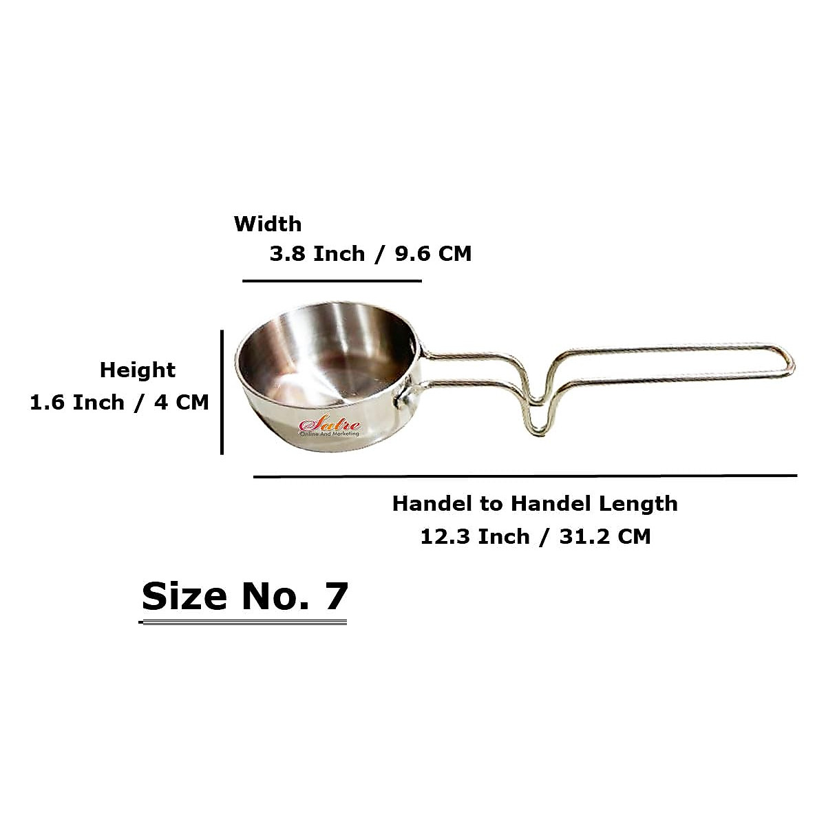 Satre Online and Marketing Stainless Steel Triply Flat Tadka Pan, Vagariya, Fry Pan, Steel Flat Tadka Pan, Size No. 7