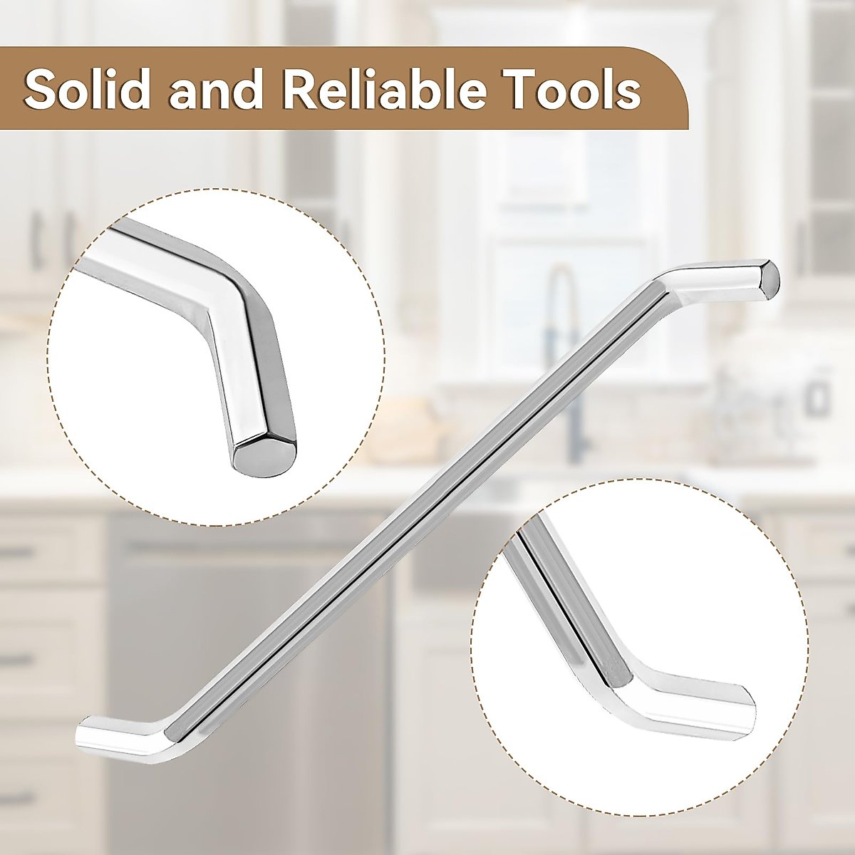 Belleone Garbage Disposer Unjamming Wrench, Durable Garbage Disposal Wrench for Moen, Waste King, InSinkErator Garbage Disposal, Kitchen Unclogger Wrench Tool for Jams Clutter Removal