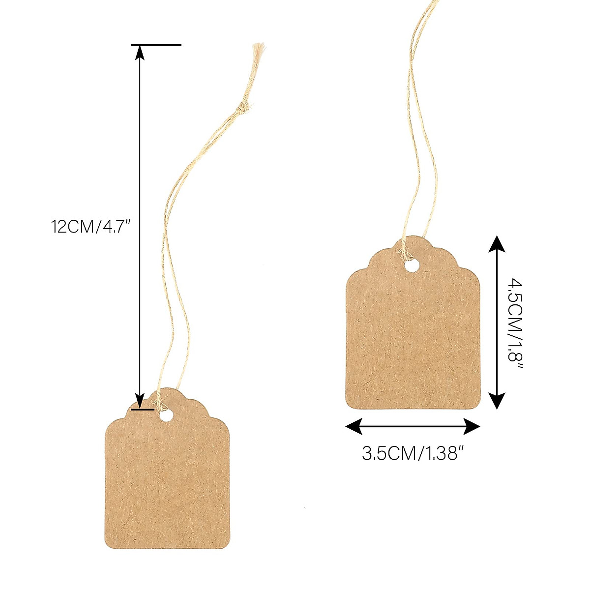 Premium Kraft Price Tags with String - 500pcs for Retail & Crafts