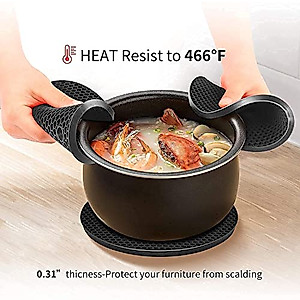 Armrouns Silicone Trivet Mats 2/4 pcs , Heat Resistant 600 ℉ 7.1 Inch Food Grade & BPA Free. Multipurpose Non-Slip Hot Pot, Hot Dishers, Jar Opener. (7.1inch, 2)