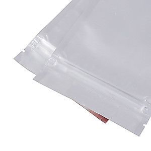 Clear Window Flat Colored Metallic Foil Zipper Seal Bag (100 Pack) (Silver, Flat | 1.5oz)
