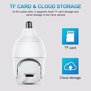 EVERSECU 2K 4MP Light Bulb Security Camera, Outdoor Waterproof, 360° View, 2.4G WiFi&Wireless, Motion Detection, Auto Tracking, 2 Way Audio, Color Night Vision, Work with Alexa Google, Siren Alarm