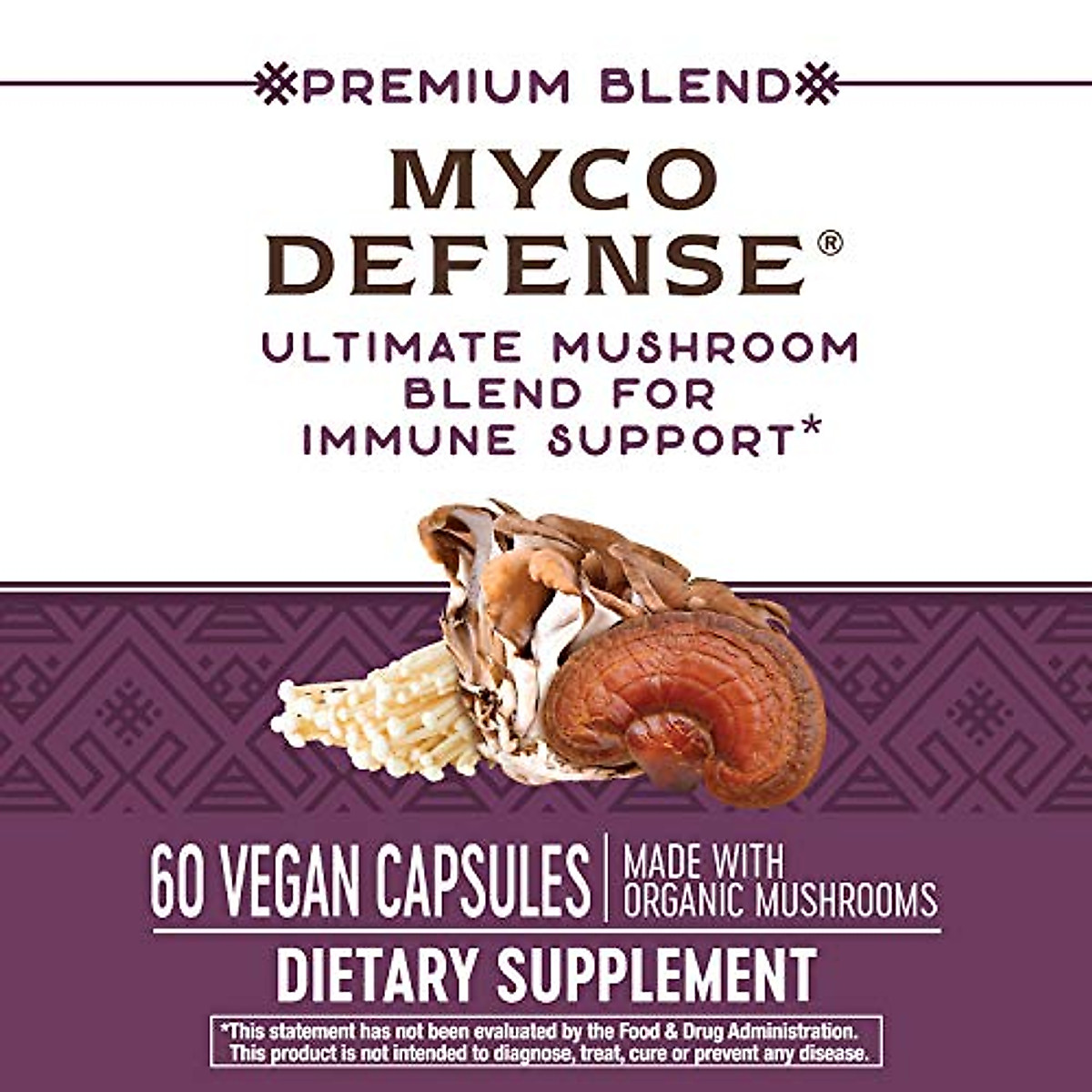 Nature's Way Myco Defense Premium Blend Mushroom Blend for Immune Support* Vegan 60 Capsules
