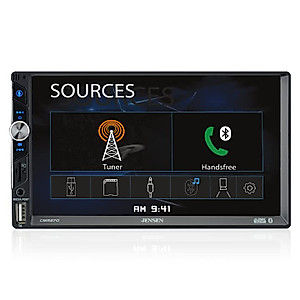 Jensen CMR270 7-inch LED Digital Media Touch Screen Double DIN Car Stereo | Push to Talk Assistant | Backup Camera Input | Bluetooth | USB Fast Charging | microSD | No CD/DVD
