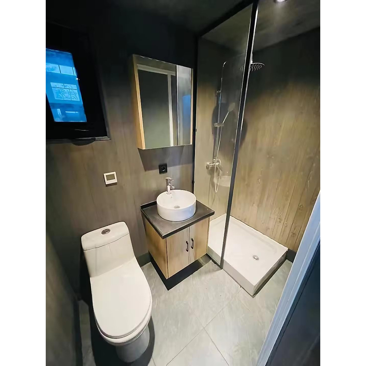 Mobile Container House Glass Windows Oak Wood Hotel Sleep Villa Bnb Studio Pad Rent Door Custom Holiday Cabin Office Garden Air Remote Furnished Home