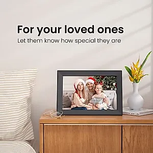 SKYRHYME 10.1 Inch Digital Picture Frame, FRAMEO WiFi Digital Photo Frame with 1280 * 800 IPS Touch Screen,16GB Storage, Auto-Rotate Slideshow, Easy to Share Photo/Video via Free App