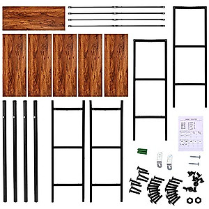 Modrine 5 Shelf Bookcase, Tall Bookshelf Industrial Style Bookshelves Vintage Standing Storage Shelf Units