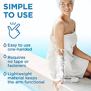 Mighty-X 100% Waterproof Cast Covers for Shower Arm Adult - [Watertight Seal] - 3pk Reusable Cast Protectors - Half Arm Cast Bags for Shower Arm