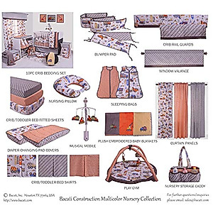 Bacati Construction Multicolor Boys Cotton Collapsible Hamper