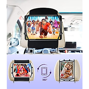 Lpoake Upgraded Car Headrest Mount Holder, Tablet Holder for Car Back Seat, Tablet Mount for Kids Fits All 7-12.9'' Tablets