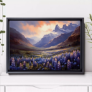 Enchanting Texas, Native Texas Hill Country Bluebonnet Landscape - Fine Art Print Mounted in a White Mat Board