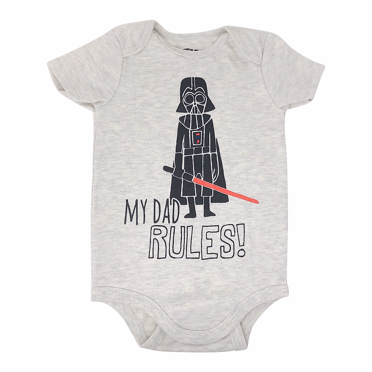 STAR WARS Darth Vader Newborn Baby Boys Cuddly Short Sleeve Bodysuit White 0-3 Months