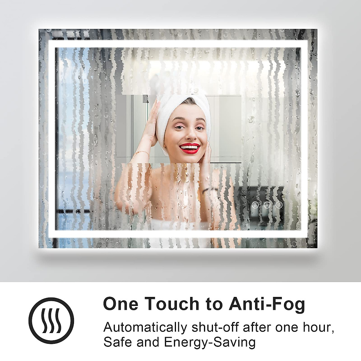 LUSPAZ Led Bathroom Mirror for Wall 40x30 Inch with Front and Backlit Lights, Double LED Vanity Mirror with Lights, Anti-Fog, Shatter-Proof, Memory, Stepless Dimmable Wall Mirrors