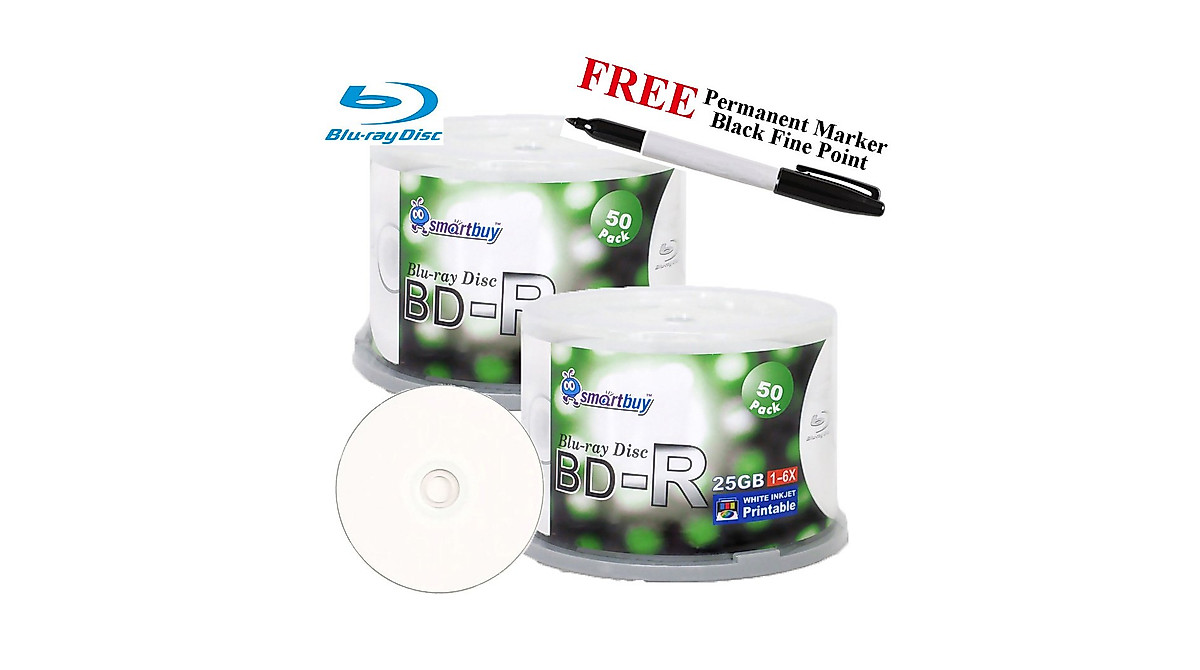 Smartbuy 100-disc 25GB Blu-Ray Write-On Media