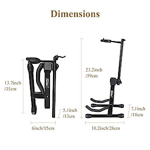 Eastar EST-006 Violin Stand Viola Stand with Bows Hook Holder Portable Adjustable