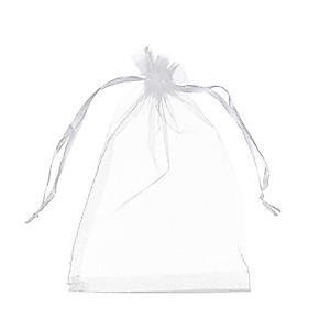 Volanic 100PCS 4X6 Inch Sheer Organza Bags with Drawstring for Candy Jewelry Party Wedding Favor Gift
