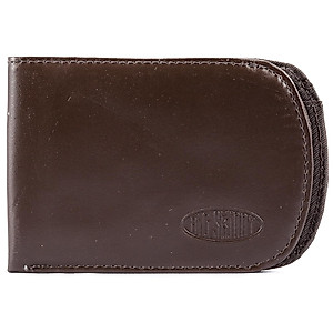 Big Skinny Men's Curve Leather Bi-Fold Slim Wallet, Holds Up to 20 Cards, Brown