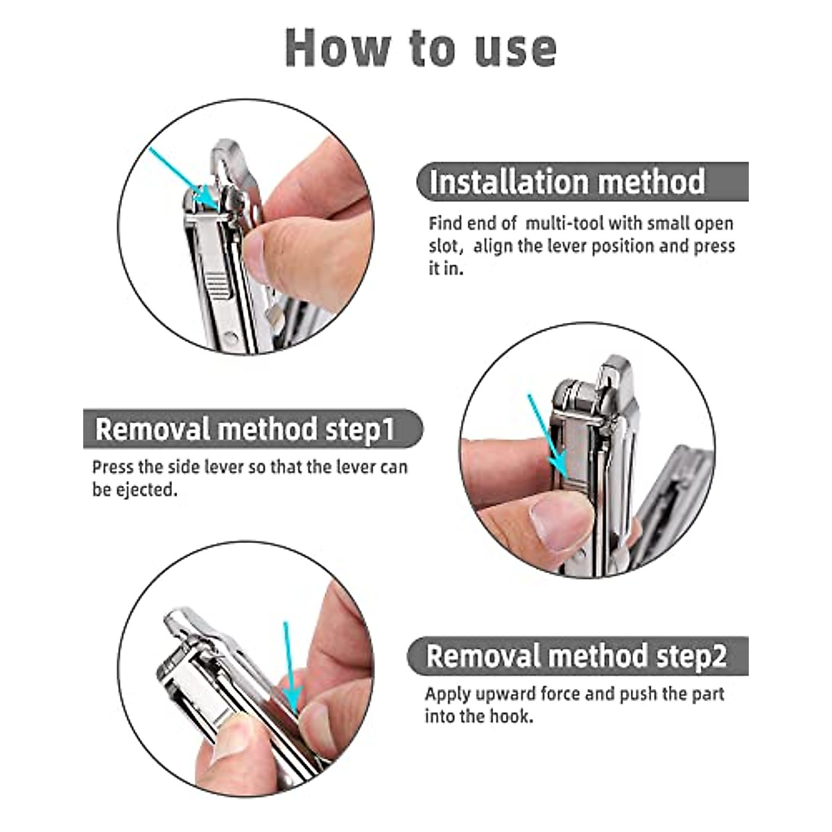 Quick-Release Pocket Clip, Multi-Tool Pocket Clip for Leatherman Wave with Lanyard Ring, Stainless Steel Leatherman Surge Accessories for Charge AL, Charge ALX, Charge Ti and Charge TTii(2 Pack)