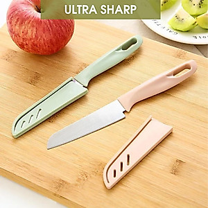 Paring knife 20 pieces Paring Knives Ultra Sharp Vegetable and Fruit Knife with Sheath Cover,Rust Proof Stain Resistant German Steel Small Kitchen Knife (10PCS Peeling Knives and 10PCS Knife Sheath)