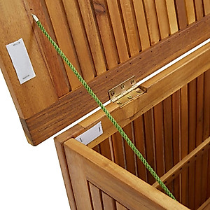 Tidyard Garden Storage Box Acacia Wood Storage Container Deck Box Tool Organization for Patio, Lawn, Poolside, Backyard, Outdoor Indoor 23.6in x 19.7in x 22.8in