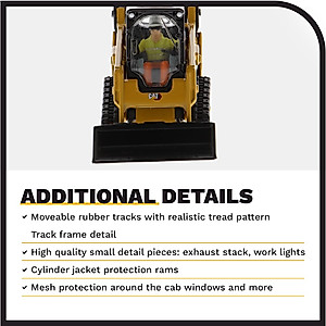 Diecast Masters 1:50 Caterpillar 259D3 Compact Track Loader with Attachment Accessories | High Line Series Cat Trucks & Construction Equipment | 1:50 Scale Model Diecast Collectible | DM Model 85677