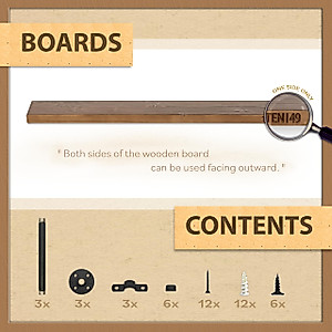 TEN49 Industrial Rustic Wood Wall Shelf - 60" Espresso Real Wooden Shelf w/ 1.8" Extra Thickness - Modern Interior Decor Floating Shelving w/ Pipe Brackets - Farmhouse Style Bookshelf - Set of 1