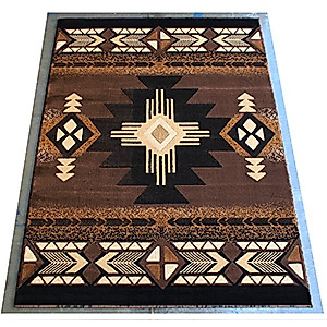 South West Area Rug 5 Feet X 7 Feet Chocolate Design C318