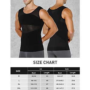 Arjen Kroos Men's Body Shaper Compression Mesh Tank Top Undershirts Shapewear,BLACK-ML4005,M