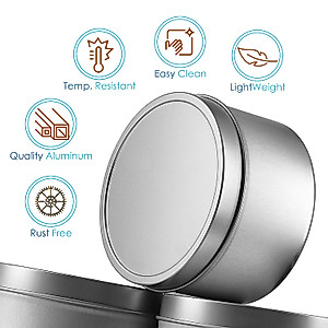 Hearth & Harbor Tin Candle Jars for Making Candles - DIY Candle Containers with Lids - Metal Candle Jars - Bulk Tins Storage for Candle (24, Stainless Steel)