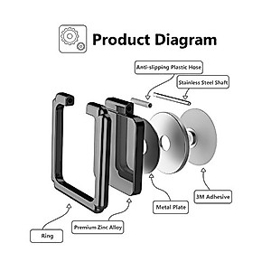 ICHECKEY Finger Ring Stand 360 Rotation Cell Phone Ring Stand Holder Grip Kickstand Mobile Phone Ring for iPhone 7 7 Plus 6S 6, Samsung Galaxy S6 S7 S8 S8 Plus, Note, LG (Black)