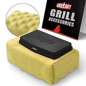 GRILLART Grill Brush Bristle Free, Replaceable BBQ Cleaning Head (No Handle), Safe Replacement Cleaning Pad for Cast Iron/Stainless-Steel Grates - Black