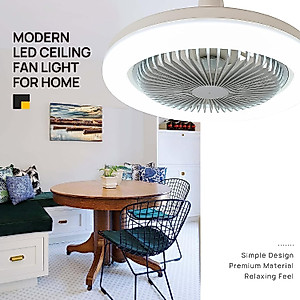 Enclosed Mini Ceiling Fan with Light, No Tools - Screw into any light socket 3 Speed Settings, 3 Brightness Settings up . Adjustable LED Mini Ceiling Fans for Bathroom/Bedroom/Living Room/Garage