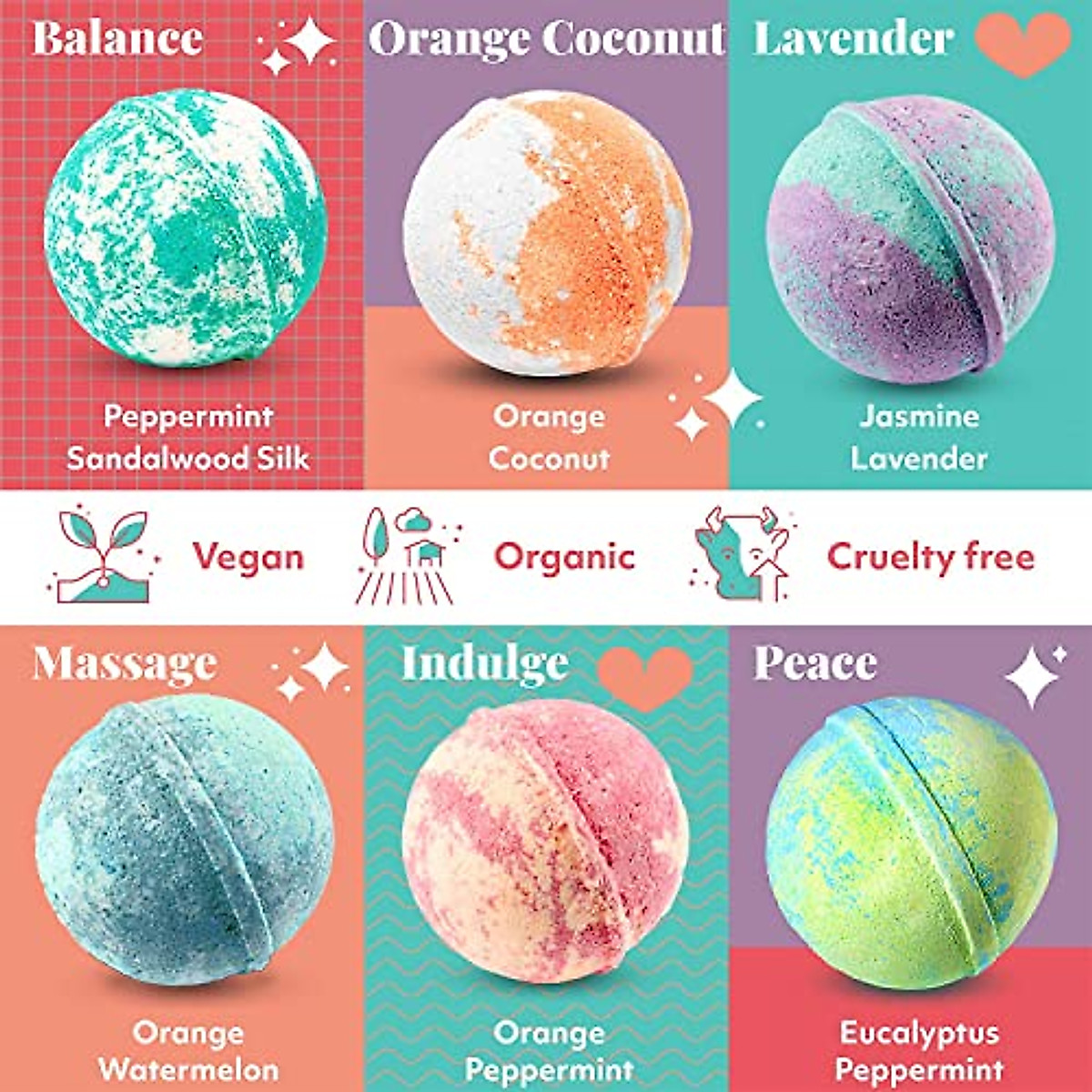 Bubbly Belle Bath Bombs XXL Gift Set, 12 Extra Large Handmade Aromatherapy Fizzies with Essential Oil Blends and Epsom Salt, Vegan for Women, Men, Kids