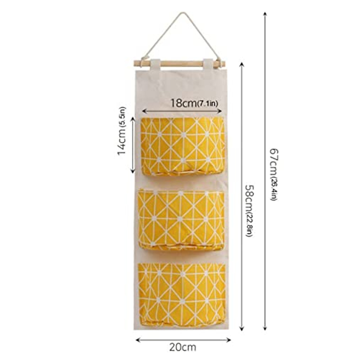 Muellery Hanging Storages on Wall Mounted Organizer Over the Door Pockets Storages Yellow TPAF117674