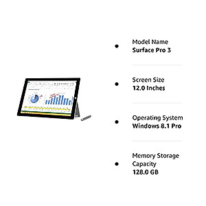 Microsoft Surface Pro 3 (128 GB, Intel Core i5) (Renewed)