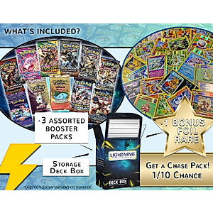 Lightning Card Collection 3 Random Booster Packs with a Bonus Holo Rare Card with a LCC Deck Box