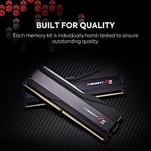 G.SKILL Trident Z5 RGB Series (Intel XMP 3.0) DDR5 RAM 32GB (2x16GB) 6800MT/s CL34-45-45-108 1.40V Desktop Computer Memory UDIMM - Matte Black (F5-6800J3445G16GX2-TZ5RK)