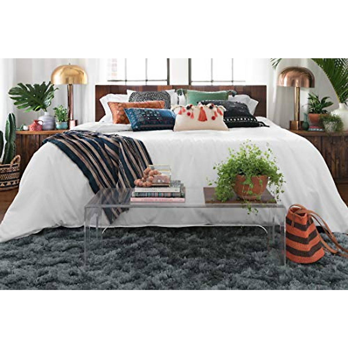 Loloi Caspia X Justina Blakeney Shag Collection Area Rug, 9'3" X 13', Teal