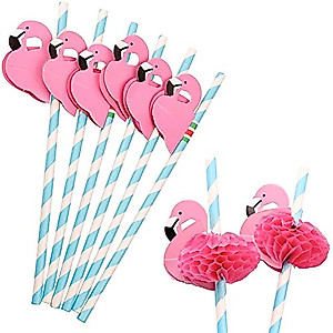 HANSGO 180PCS Halloween Paper Straws and Flamingo Paper Straws