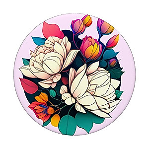 Abstract Floral Wild Flowers Blossoms Colorful Botanical PopSockets Swappable PopGrip